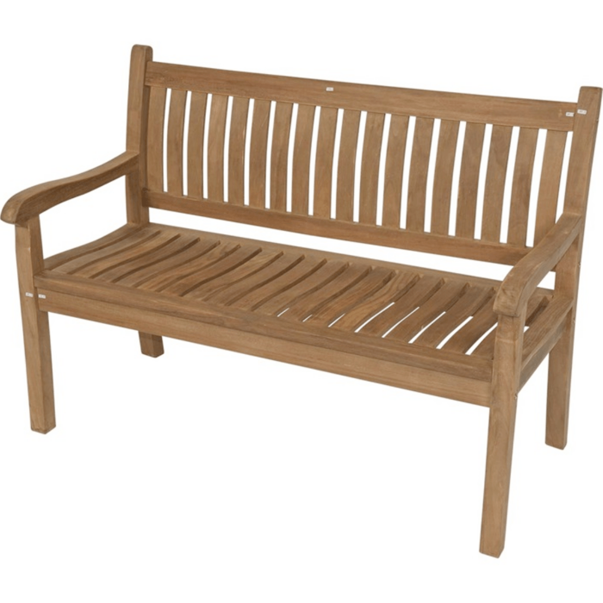 Teak tuinbank gebogen rug 130 cm | Designstoel4u