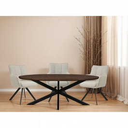 Jesper ovale eettafel - 210 cm - mangohout | Designstoel4u